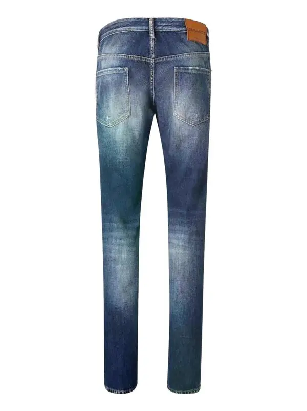 Dsquared2 Faded Distressed Denim Jeans - Blue