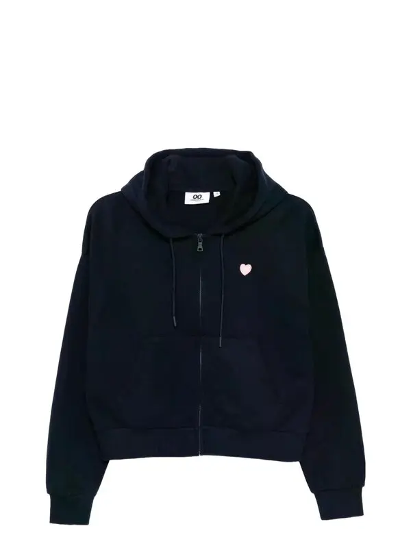 CHOCOOLATE Logo Appliqué Cotton Hoodie - Blue