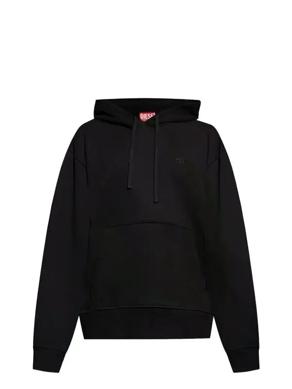 DIESEL® Logo-embroidered Hooded Sweatshirt - Black