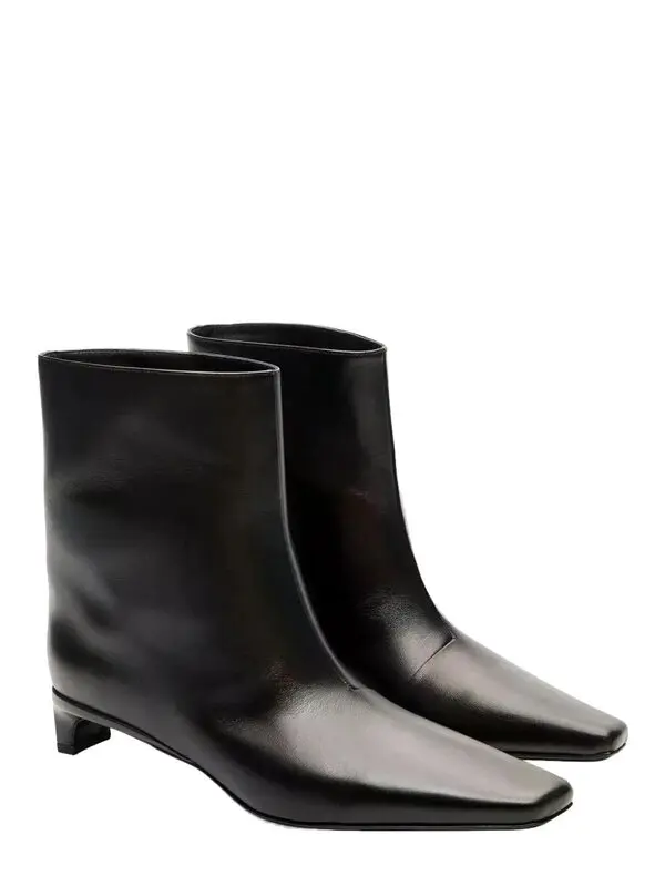Loulou De Saison Celine Leather Ankle Boots - Black