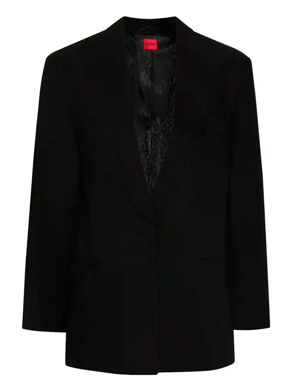 Hugo Logo-appliqué Blazer - Black