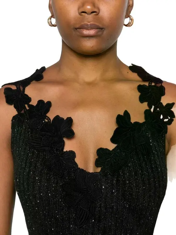 Giambattista Valli Embellished V-neck Top - Black