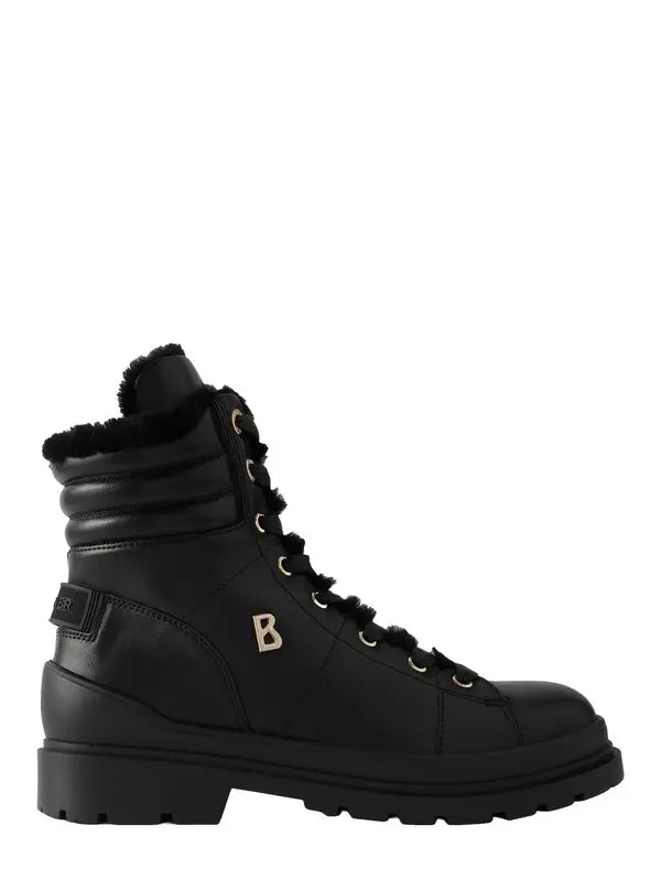 Bogner Embellished Shearling-lined Leather Ankle Boots - Black