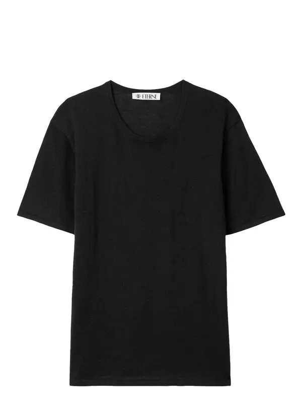 Eterne Boyfriend Cashmere-jersey T-shirt - Black