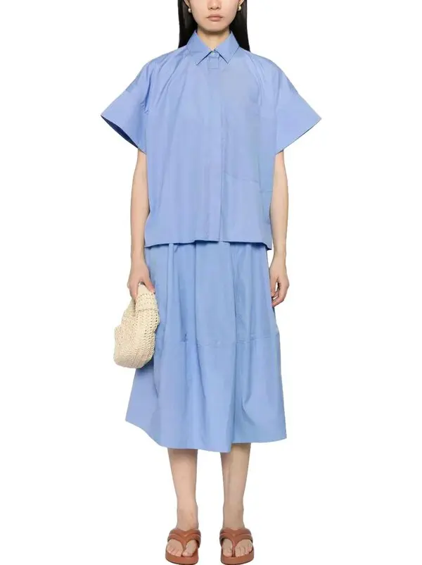 Co Collection Panelled Cotton Skirt - Blue