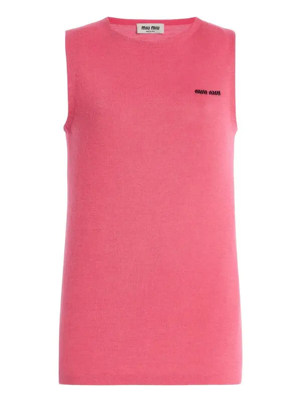 Miu Miu Cashmere-silk Sleeveless Knit Sweater - Pink