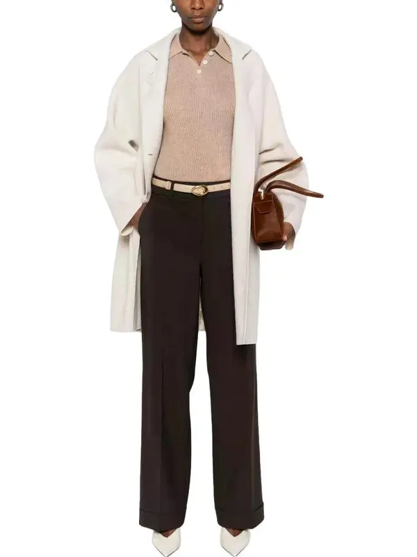 CAMBIO Cuffed Wide-leg Trousers - Brown