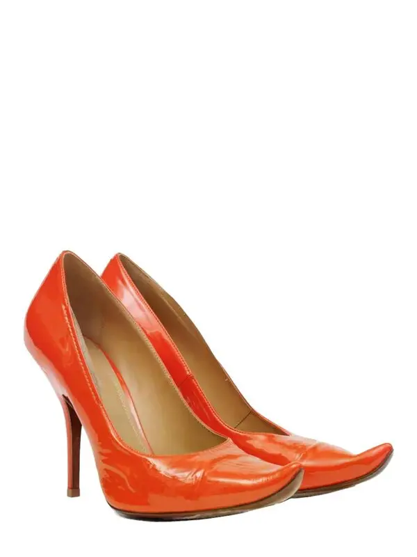 MAISON MARGIELA Leather Pointed Toe Pumps - Orange