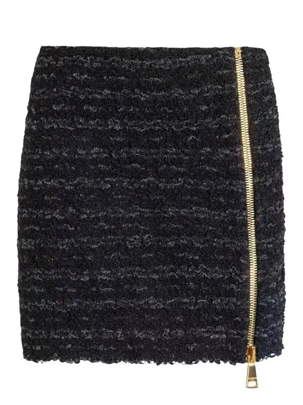 Balmain Tweed Mini Skirt - Black