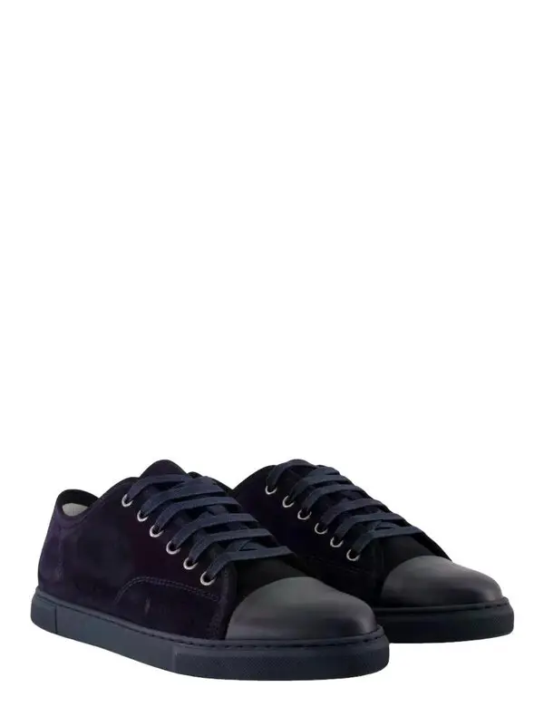 LANVIN Suede Leather Cap-toe Sneakers - Blue