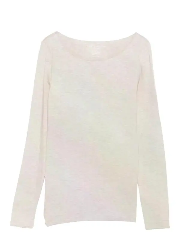 Majestic Filatures Boat Neck Long Sleeve Top - Neutrals
