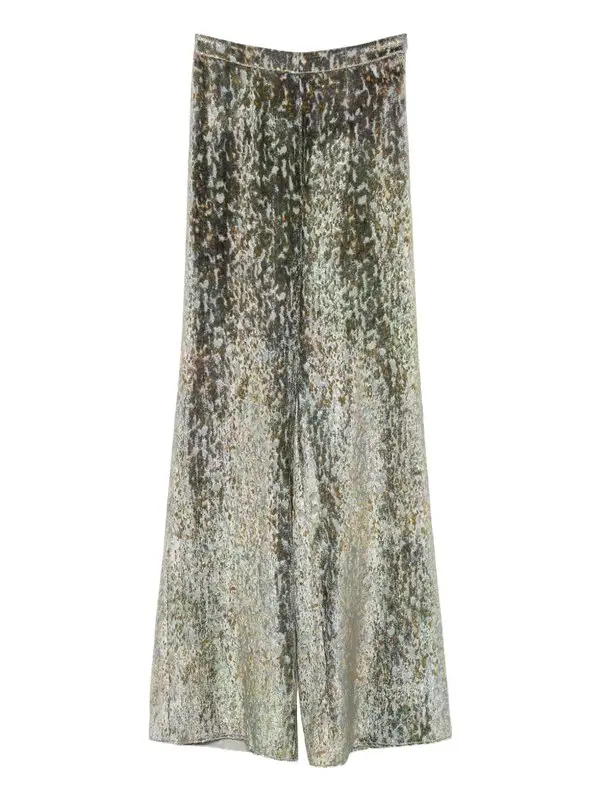 FORTE_FORTE Animal-patterned Wide-leg Trousers - Grey