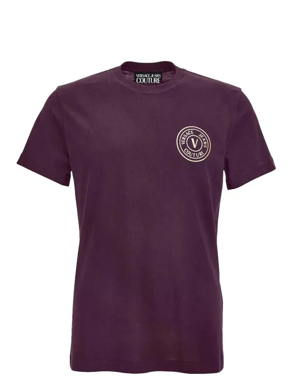 Versace V-emblem Logo-print T-shirt - Red