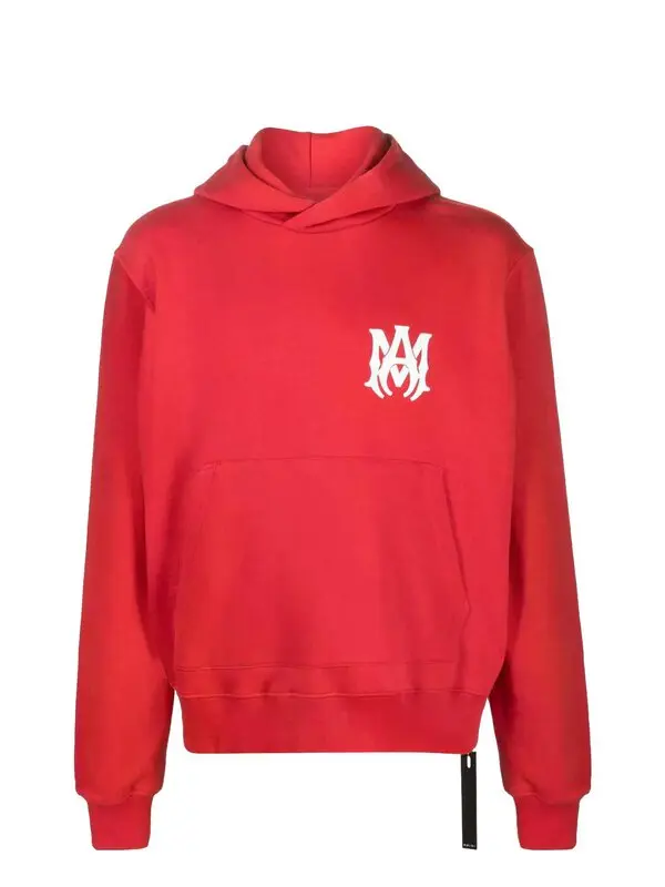 Amiri Logo Print Cotton Hoodie - Red