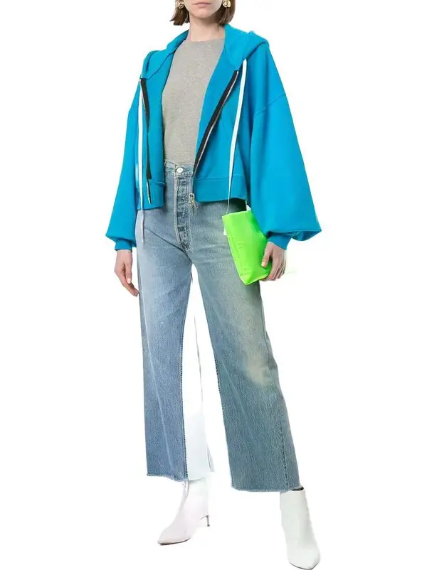 BEN TAVERNITI UNRAVEL PROJECT Hooded Bomber Jacket - Blue