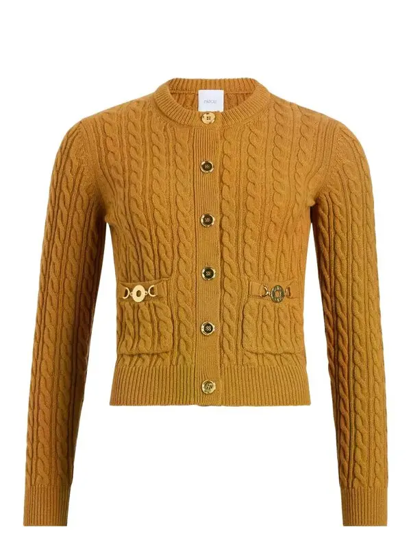 PATOU Cable-knit Buttoned Cardigan - Brown