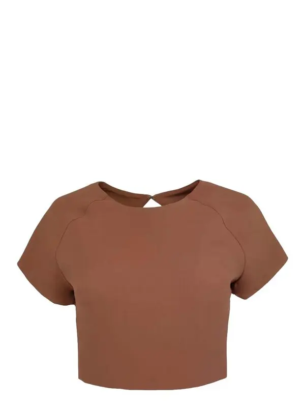 Azeeza Aura Top With Keyhole Back And Raglan Sleeves - Brown