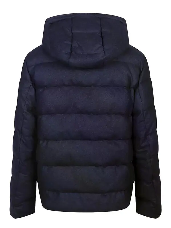 FAY Hooded Quilted Jacket - Blue
