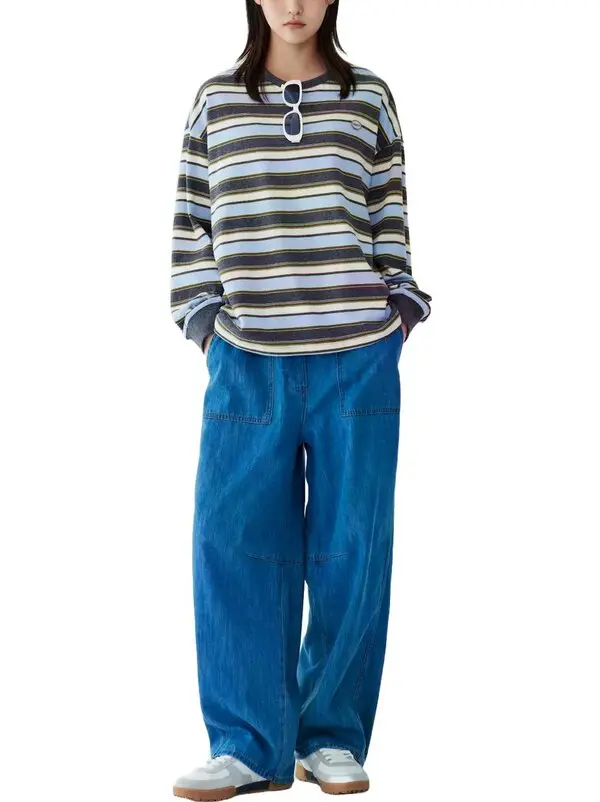 STUDIO TOMBOY Patch-pocket Denim Trousers - Blue