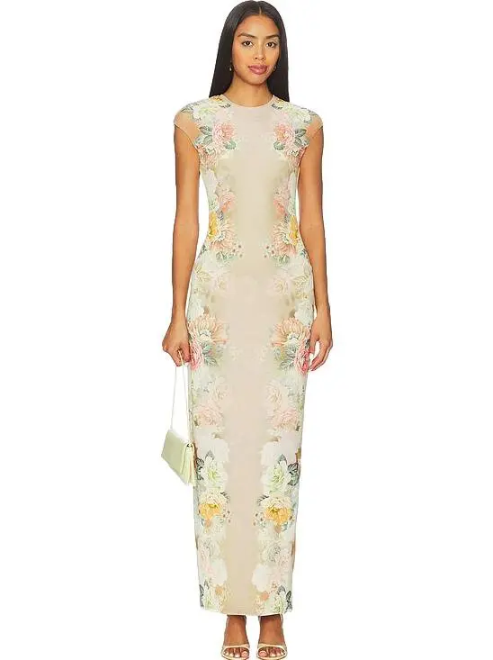 AFRM Floral Print Maxi Dress - Ivory
