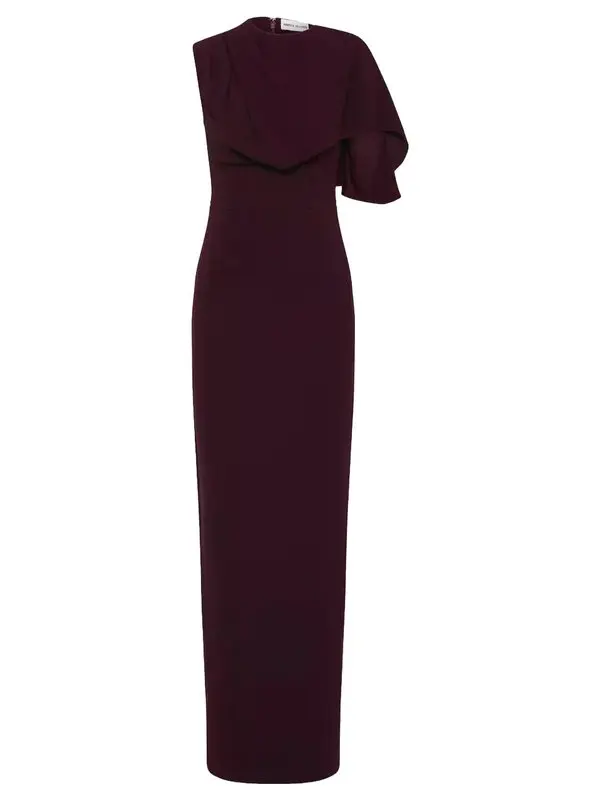 Rebecca Vallance Syrah Draped Cape Maxi Dress - Purple