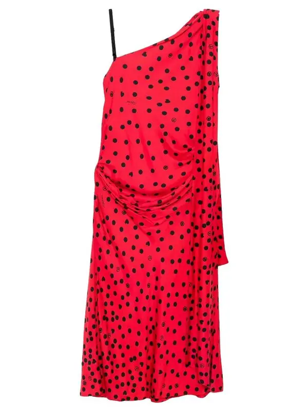 Moschino Graphic Print Asymmetric Dress - Red