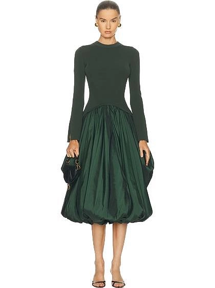 Simkhai Kenlie Mock Neck Midi Dress - Cypress