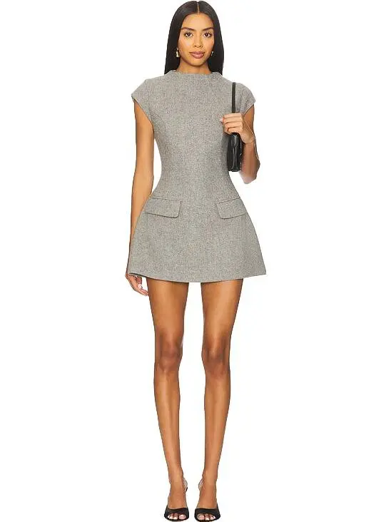 Line & Dot Damson Mini Dress - Grey
