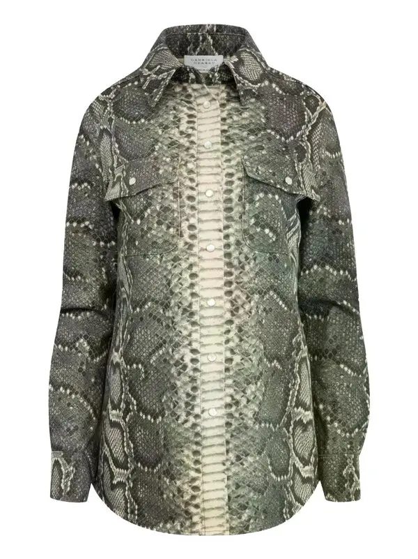 Gabriela Hearst Snakeskin Print Long Sleeve Shirt - Grey