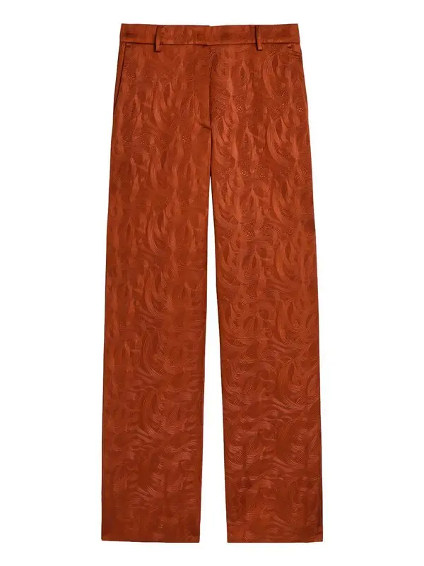 Dries Van Noten Paxy Jacquard Neoprene Trousers - Rust