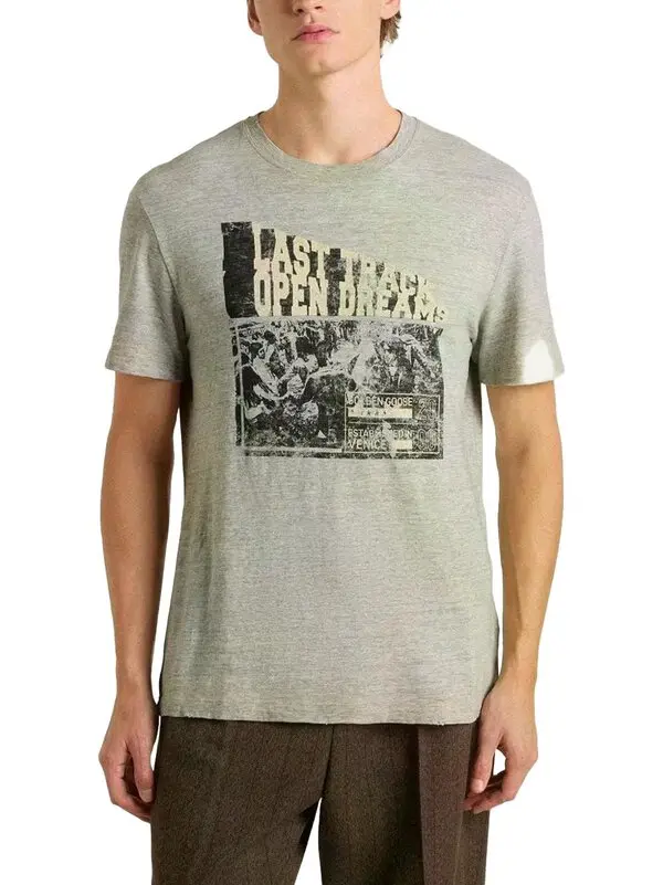 GOLDEN GOOSE Graphic-print Cotton T-shirt - Grey