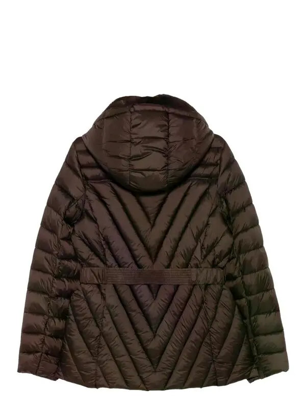 Michael Kors Quilted Belted Jacket With Logo Plaque - Brown