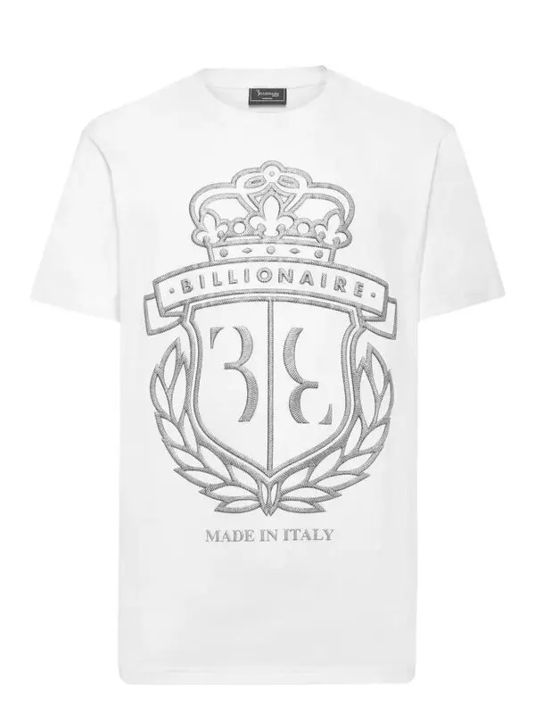 BILLIONAIRE Crest Round-neck T-shirt - White