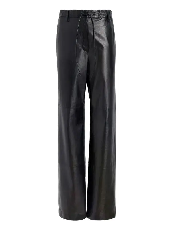 Proenza Schouler White Label Magnus Drawstring Leather Trousers - Black