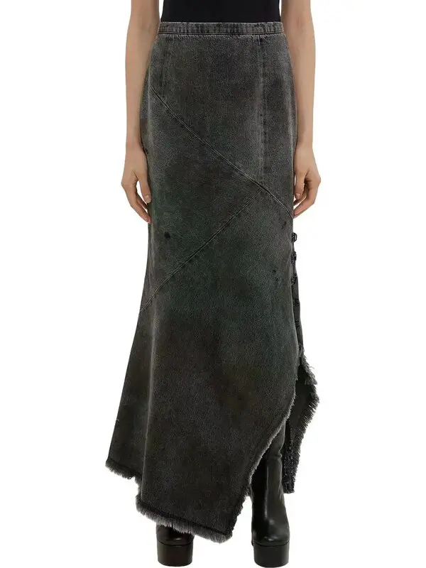 OLIVIER THEYSKENS Asymmetric Maxi Skirt - Grey