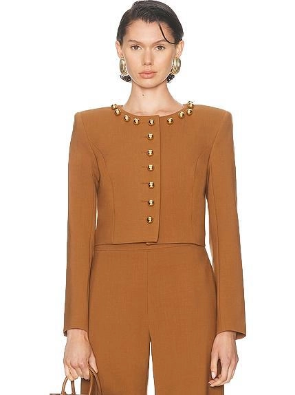 Carolina Herrera Cropped Jacket - Nutmeg