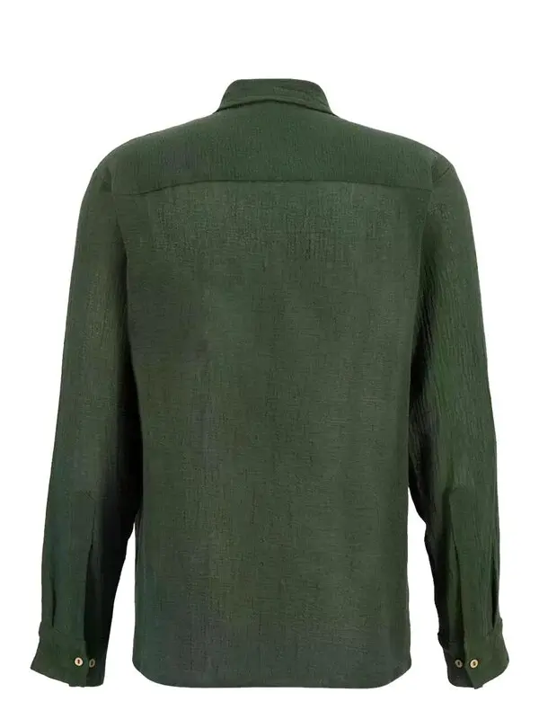 Spiritum Tulum Button-down Collar Cotton-gauze Shirt - Green