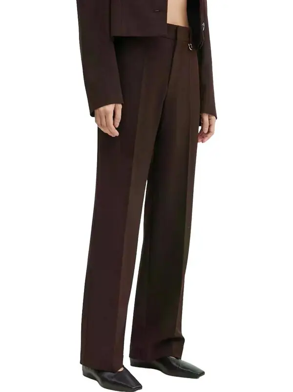 AERON Pinstripe Ring-detail Trousers - Brown