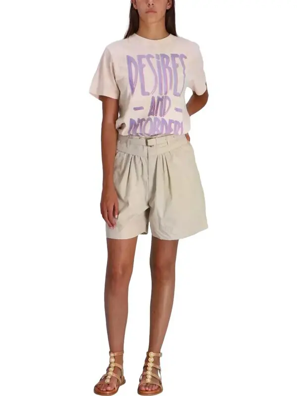 Isabel Marant Étoile Cotton T-shirt With Graphic Print - Neutrals