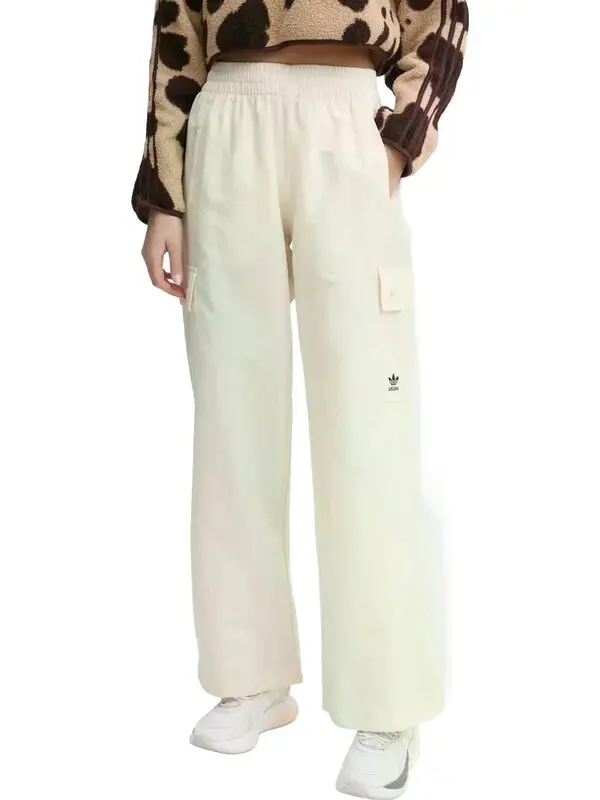 Adidas Logo Embroidered Cargo Trousers - Neutrals