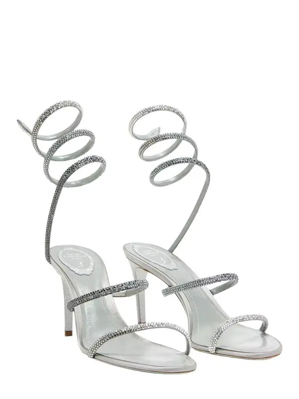 Rene Caovilla 95mm Cleo Sandals - Silver
