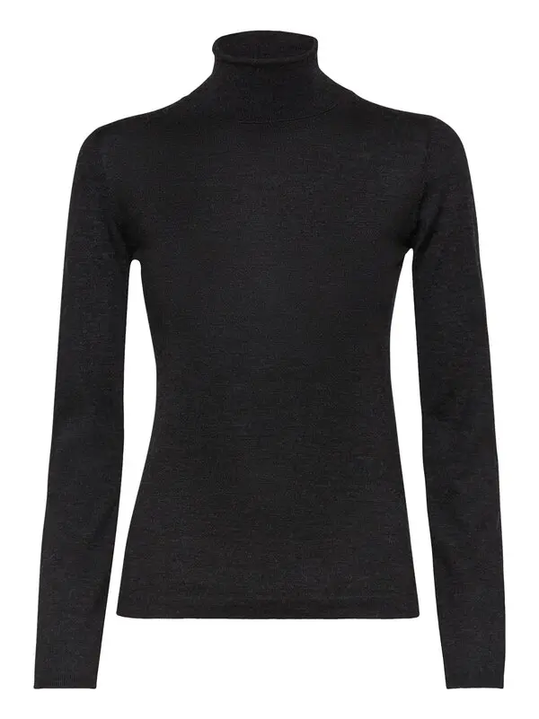 Brunello Cucinelli Cashmere And Silk Blend Turtleneck Sweater - Black
