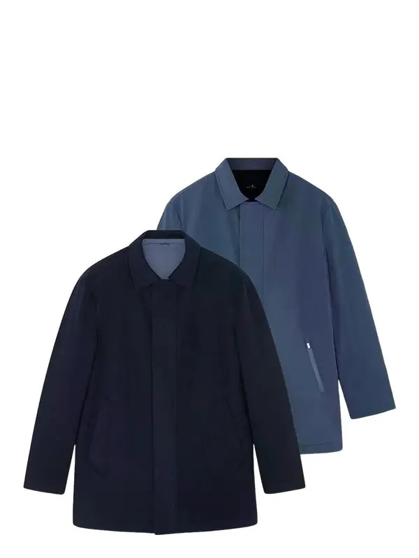 Paul & Shark Reversible Cashmere Car Coat - Blue