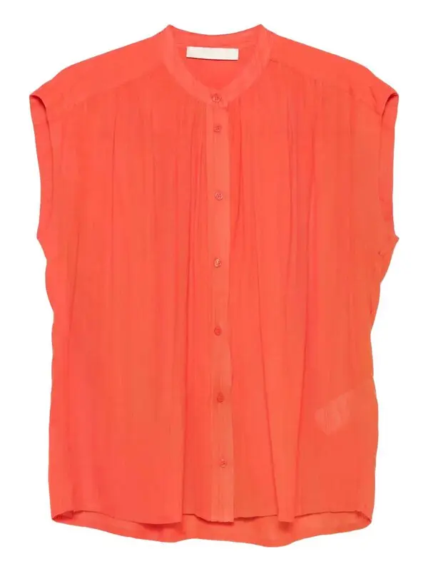 Vanessa Bruno Sleeveless Mandarin Collar Shirt - Orange