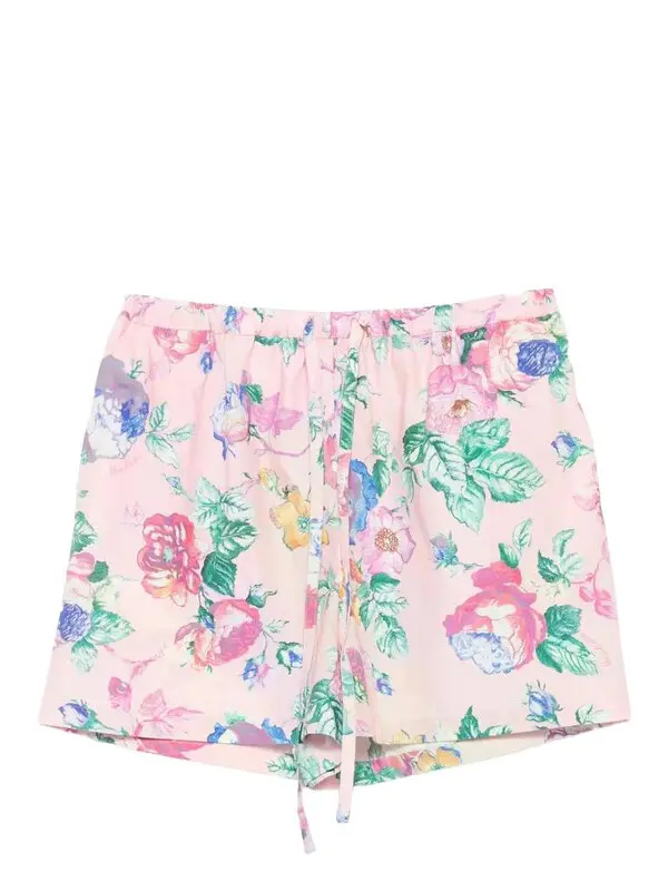Moschino Floral Print Drawstring Shorts - Pink