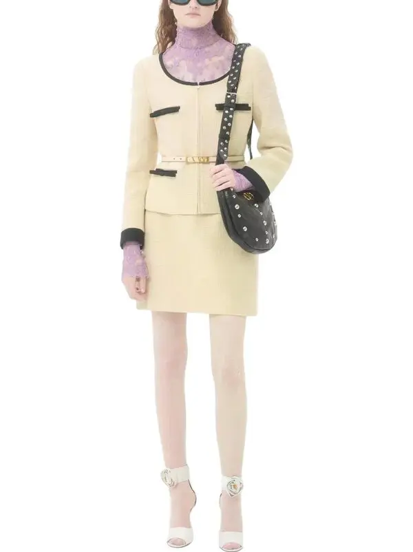 Valentino Garavani Wool Tweed Mini Skirt - Neutrals