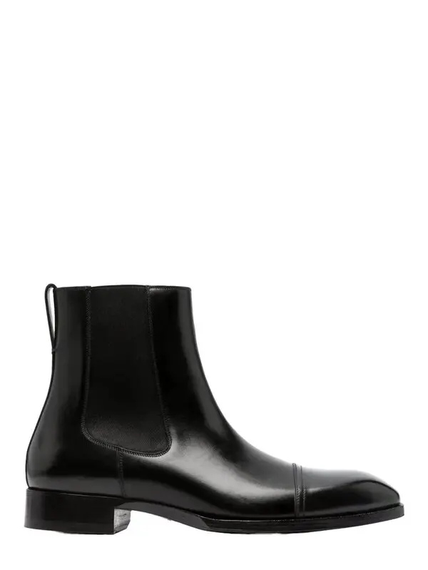 TOM FORD Elkan Leather Chelsea Boots - Black