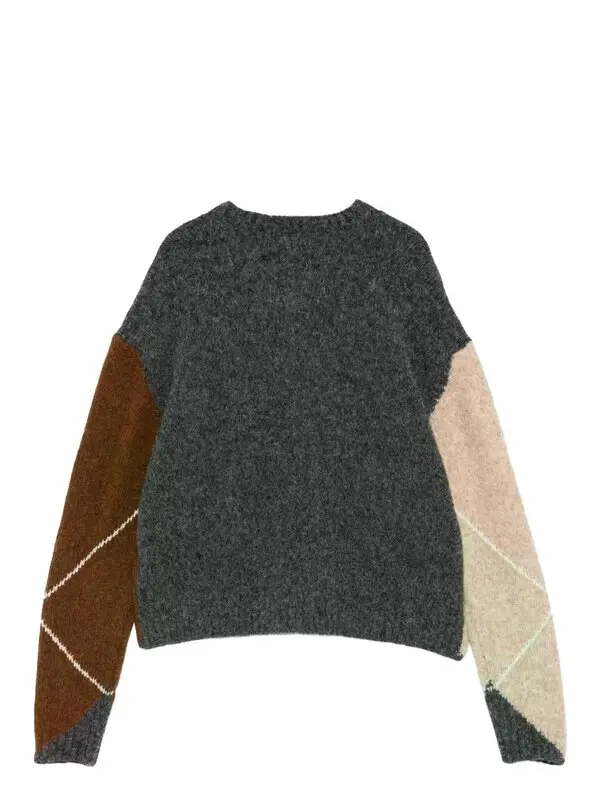 SEMICOUTURE Argyle Pattern Wool Sweater - Grey