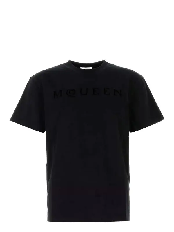 Alexander McQueen Cotton T-shirt With Logo Detail - Black