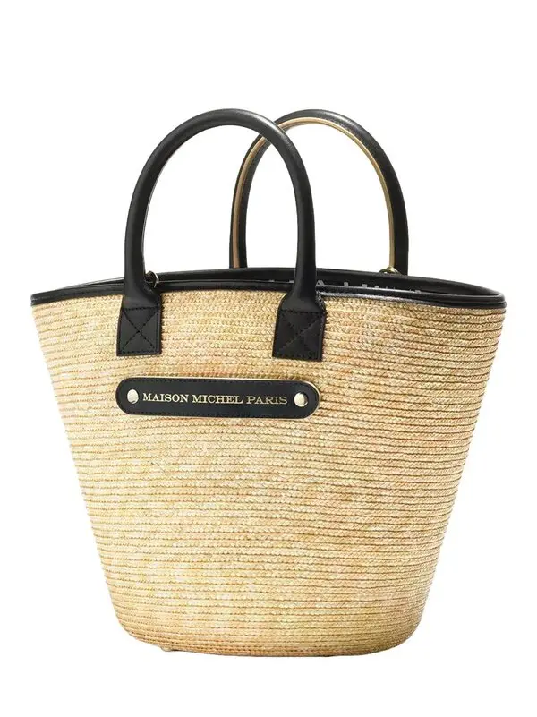 MAISON MICHEL Straw Tote Bag - Neutrals